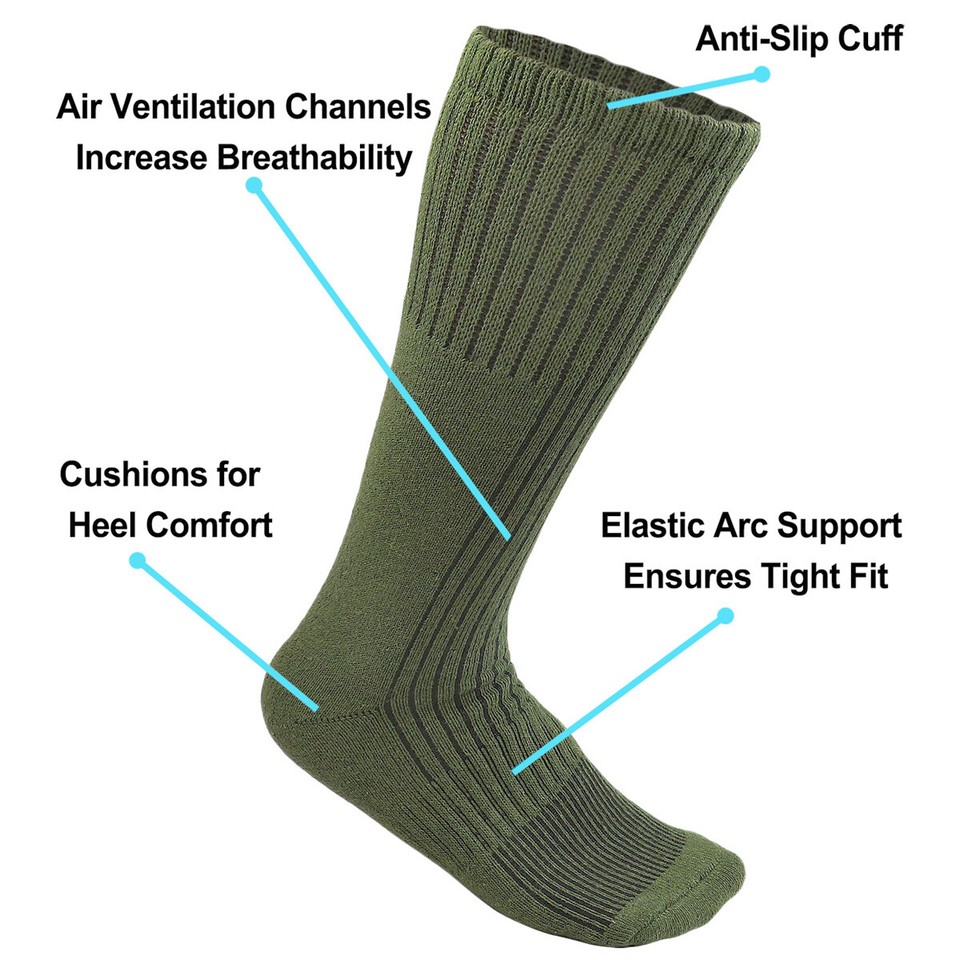 4 Pairs US Army Military Boot Socks Combat Trekking Hiking Out Door ...