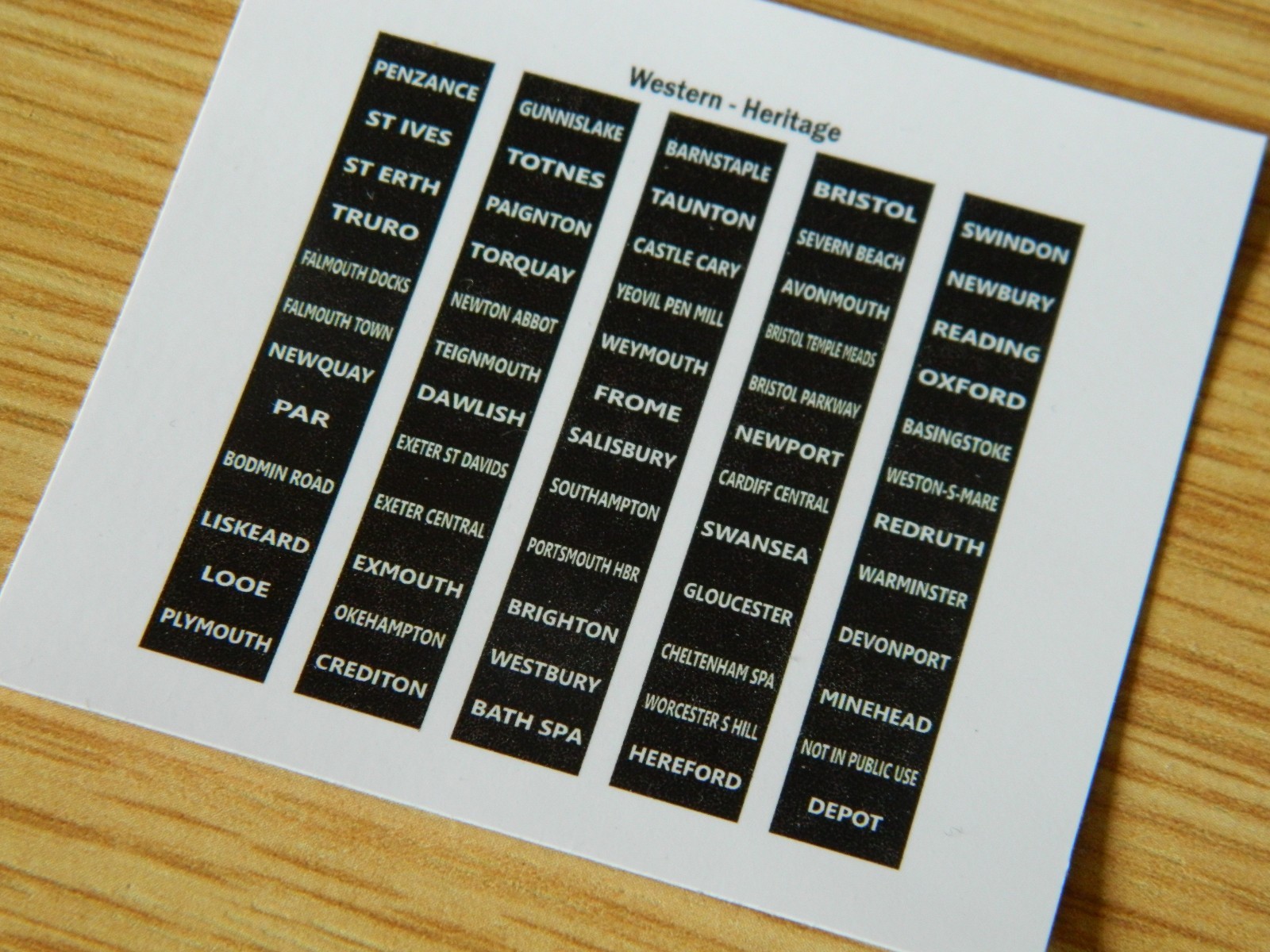 Western Region Heritage DMUs Destination Blinds Decals Hornby Bachmann ...