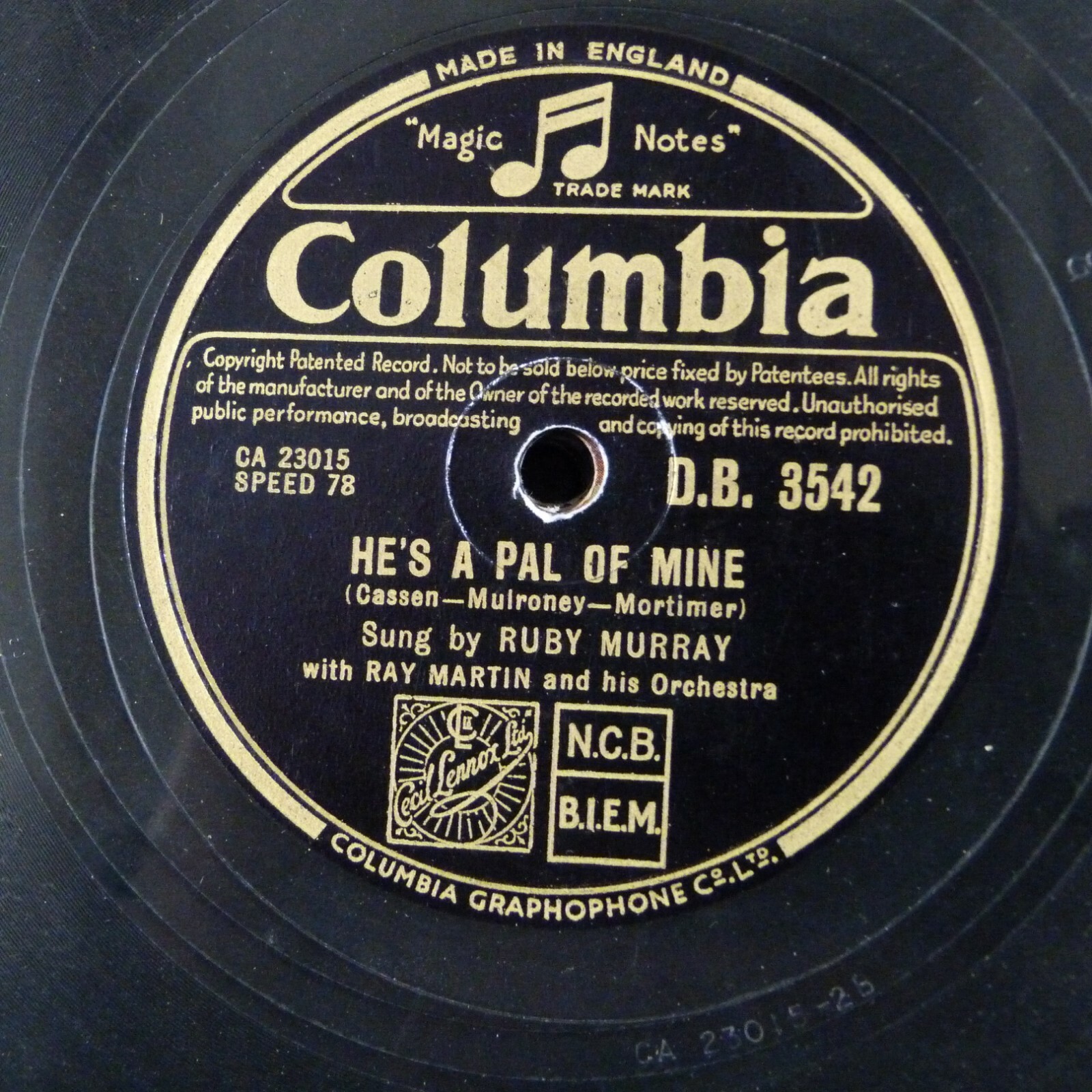 78 rpm RUBY MURRAY HE`S A PAL OF MINE / heartbeat | eBay UK