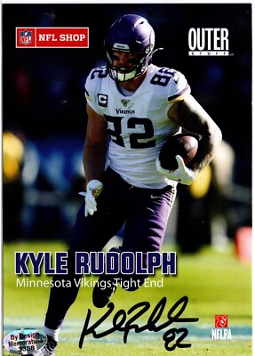 KYLE RUDOLPH Minnesota Vikings 4X6 Autographed SB NFL Promo Card BDS ...
