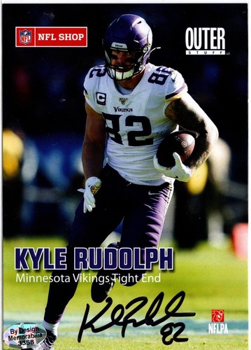 KYLE RUDOLPH Minnesota Vikings 4X6 Autographed SB NFL Promo Card BDS ...