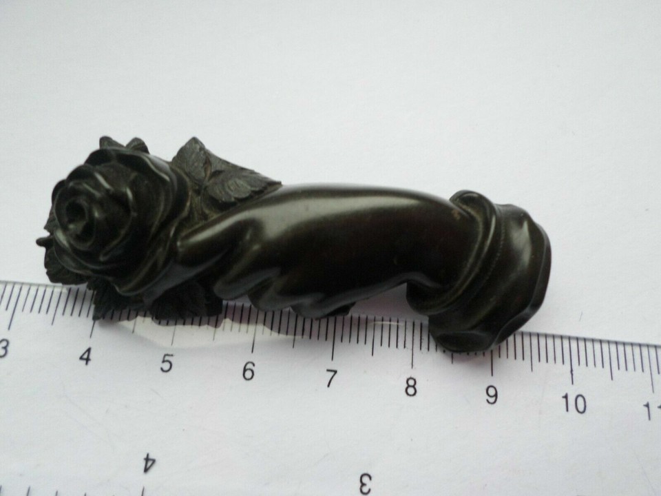 Antique Victorian Edwardian Whitby Jet Hand Brooch Rose Flower ...
