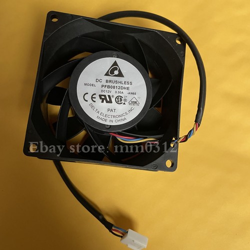 1PCS Delta PFB0812DHE 12V 3.30A 8CM 8038 Double Ball Cooling Fan 4pin ...