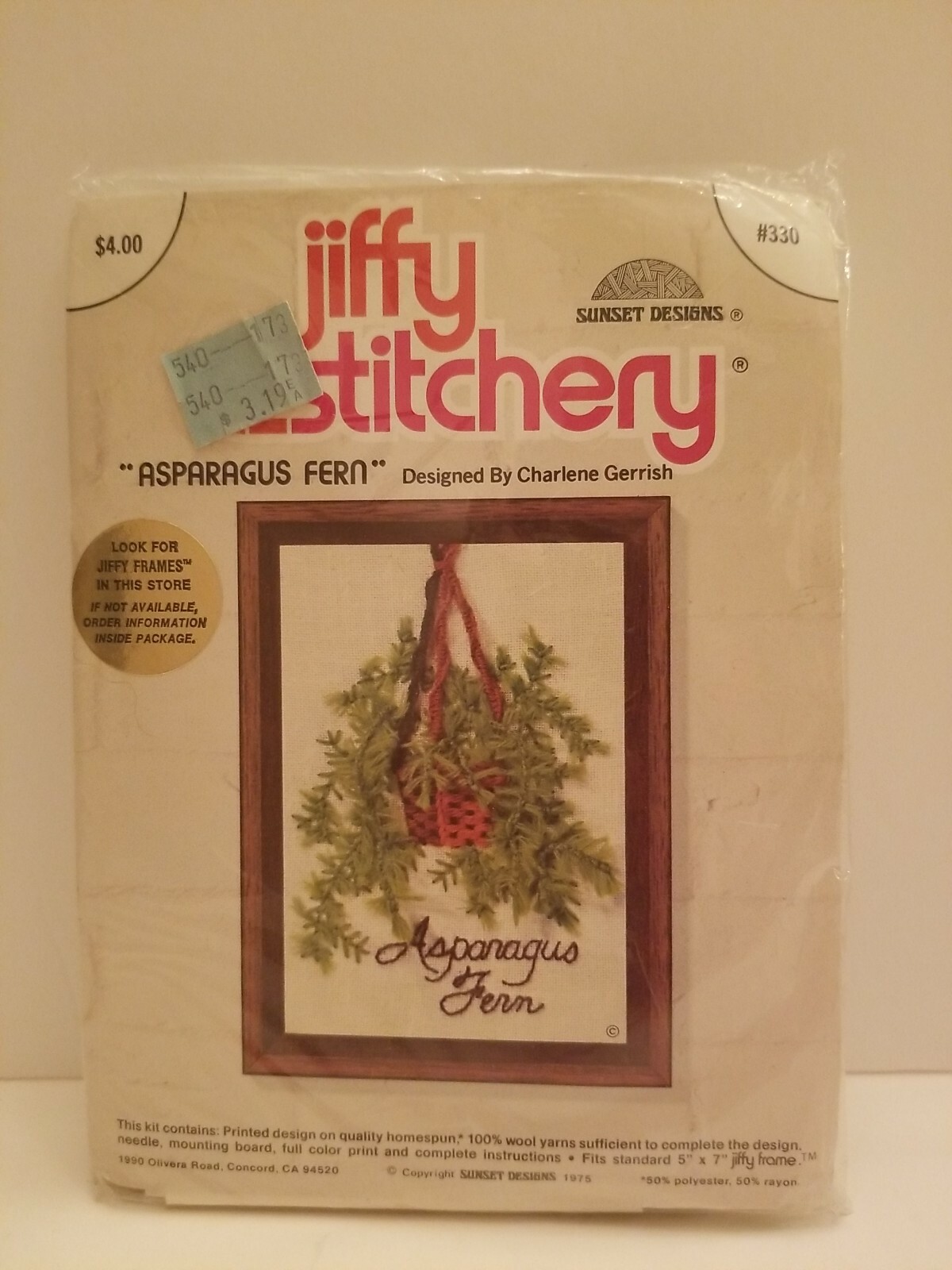 Lot of 3 VTG Kits Sunset Designs Jiffy Stitchery #330 and #386 ...