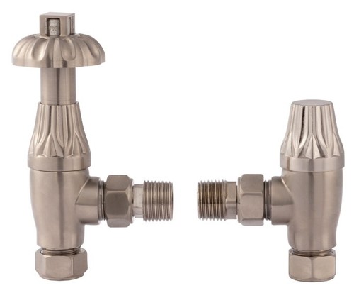 Traditional Victorian TRV Thermostatic Antique Radiator Valve Set Pair ...