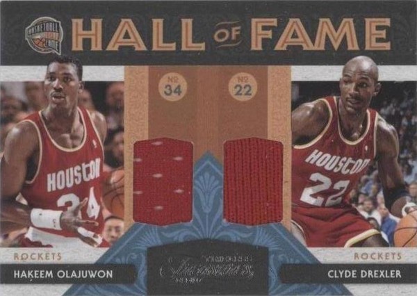 2009-10 Timeless Treasures - Hall of Fame Combos Materials #9 Hakeem ...