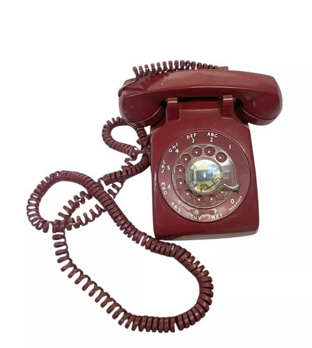 Vintage AT&T Western Electric Red Rotary Dial Desk Phone Telephone | eBay