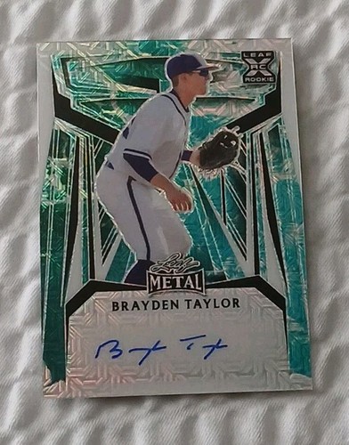 Brayden Taylor Auto Rookie 2023 Leaf Metal XRC Turquoise Mojo SSP #BA ...