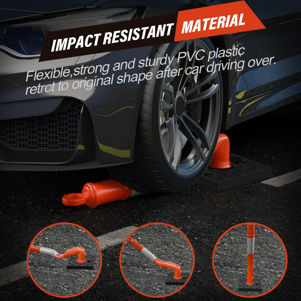 45 Inch Delineator Post with Base, Portable Orange Traffic Delineator ...