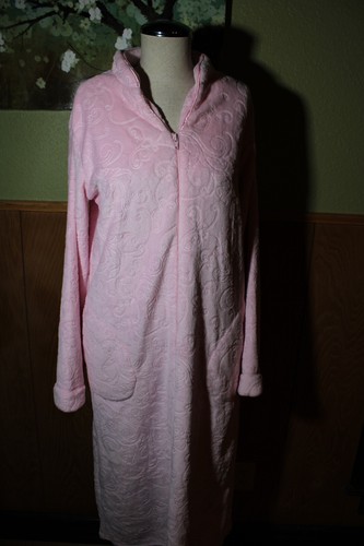 Small Laura Scott Fleece Night Gown Pink Zip Long Women’s New NWOT | eBay