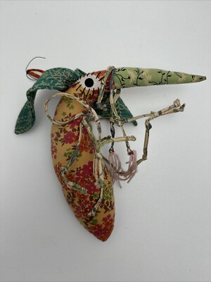 Vintage Handmade Mosquito Stuffed Plush Country Patchwork Quilt Doll ...