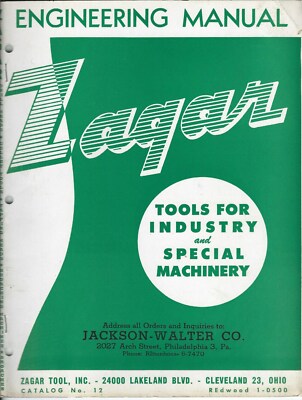 Machine Tool Brochure - Zagar Broaching Jig Tile Drill Heads et al ...