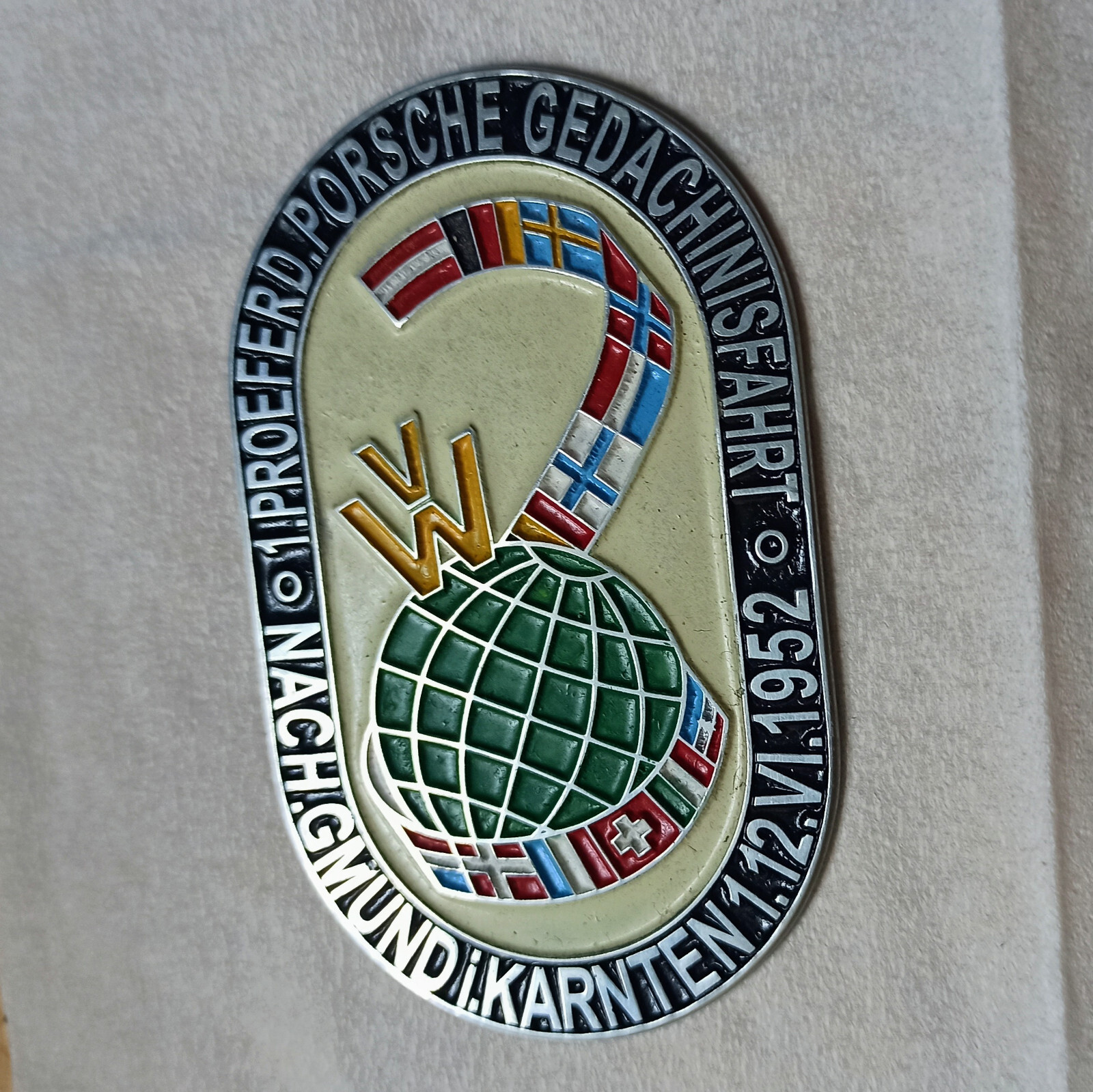 VINTAGE PLACCA BADGE STUTTGART LOGO VW porsche PLAKETTE PART bus bug ...