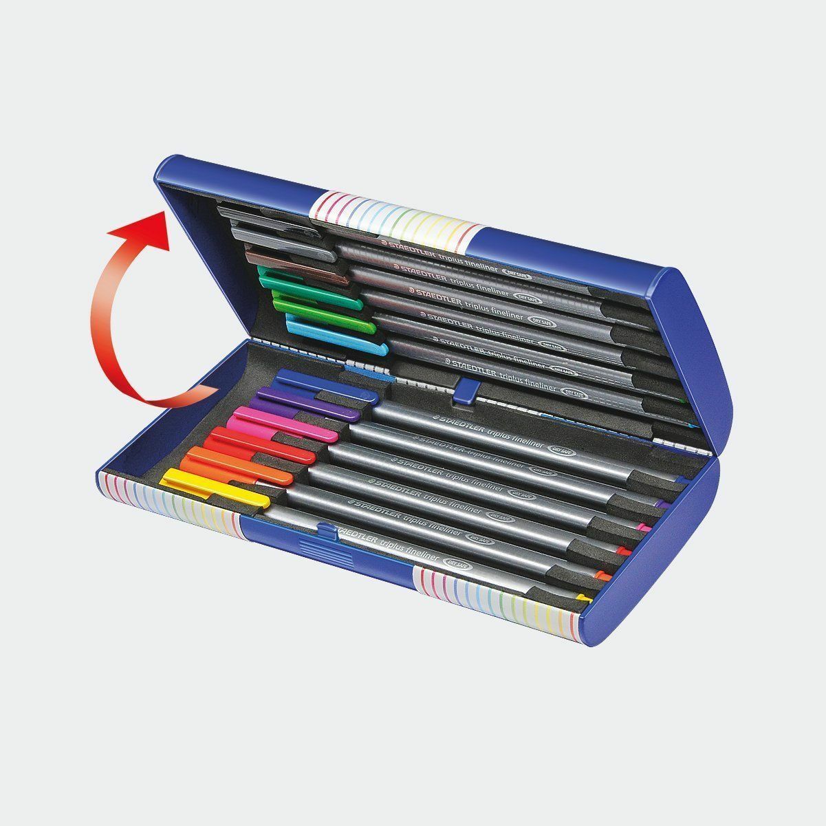 Staedtler Triplus Fineliner 12 Brilliant Multi Colors 0.3mm with Case ...