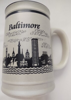 Baltimore-City in Maryland-Scenic and Informational Sketch-12 Ounce Mug ...