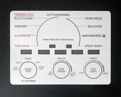 LG Model WM2650HWA Washer Sticker Sheet Labels / Decals for entire ...
