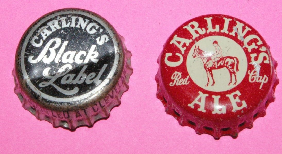 2 different Cork Backed Carlings Beer Cleveland Ohio Beer bottle caps ...