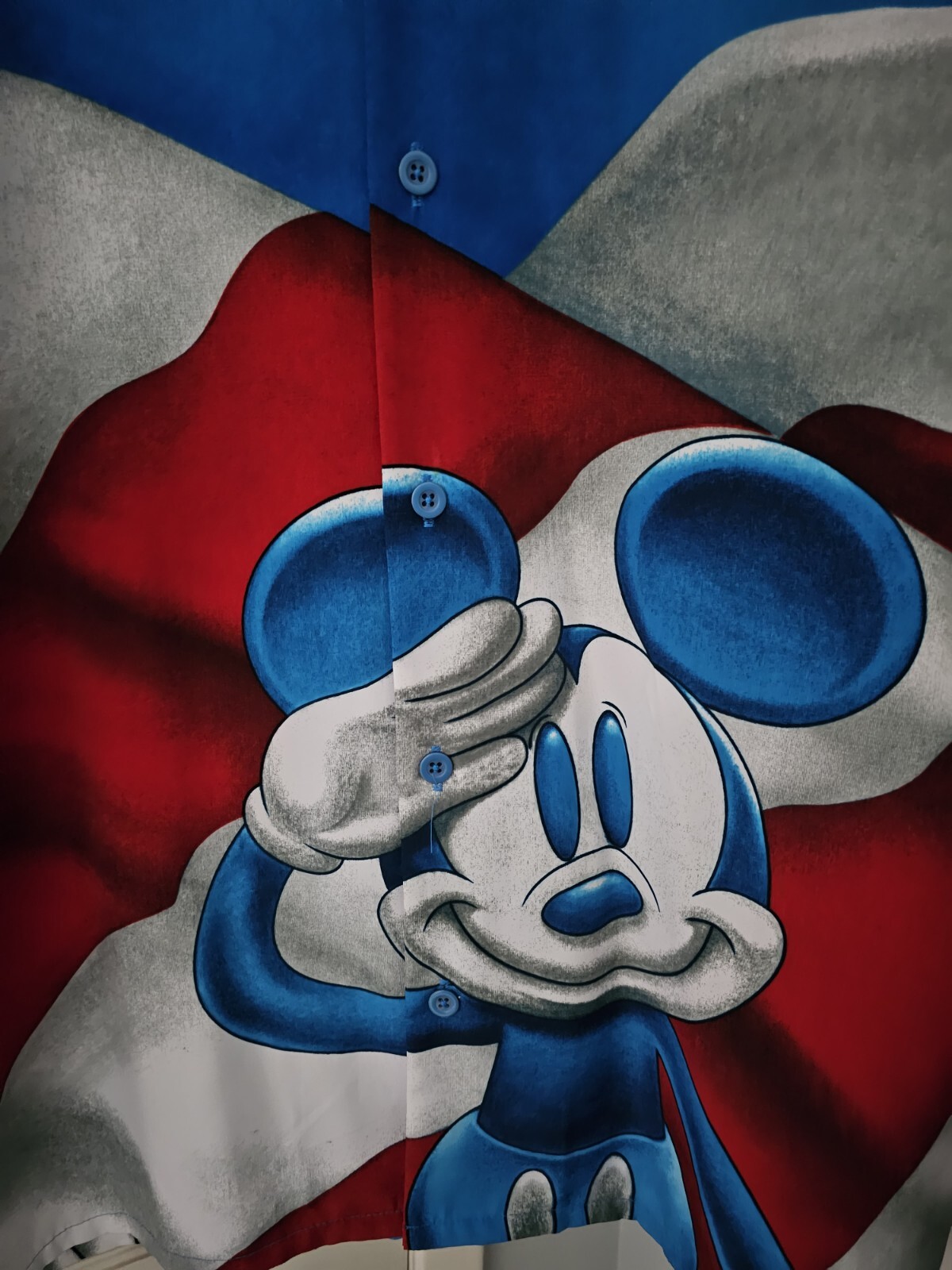 DISNEYLAND RESORT MEN'S MICKEY SALUTE BUTTON DOWN SHIRT...NWOT... SIZE ...