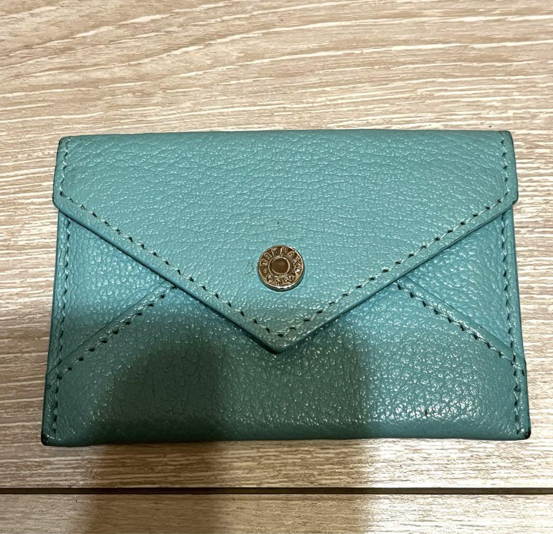 Tiffany Card Case Blue Leather envelop | eBay