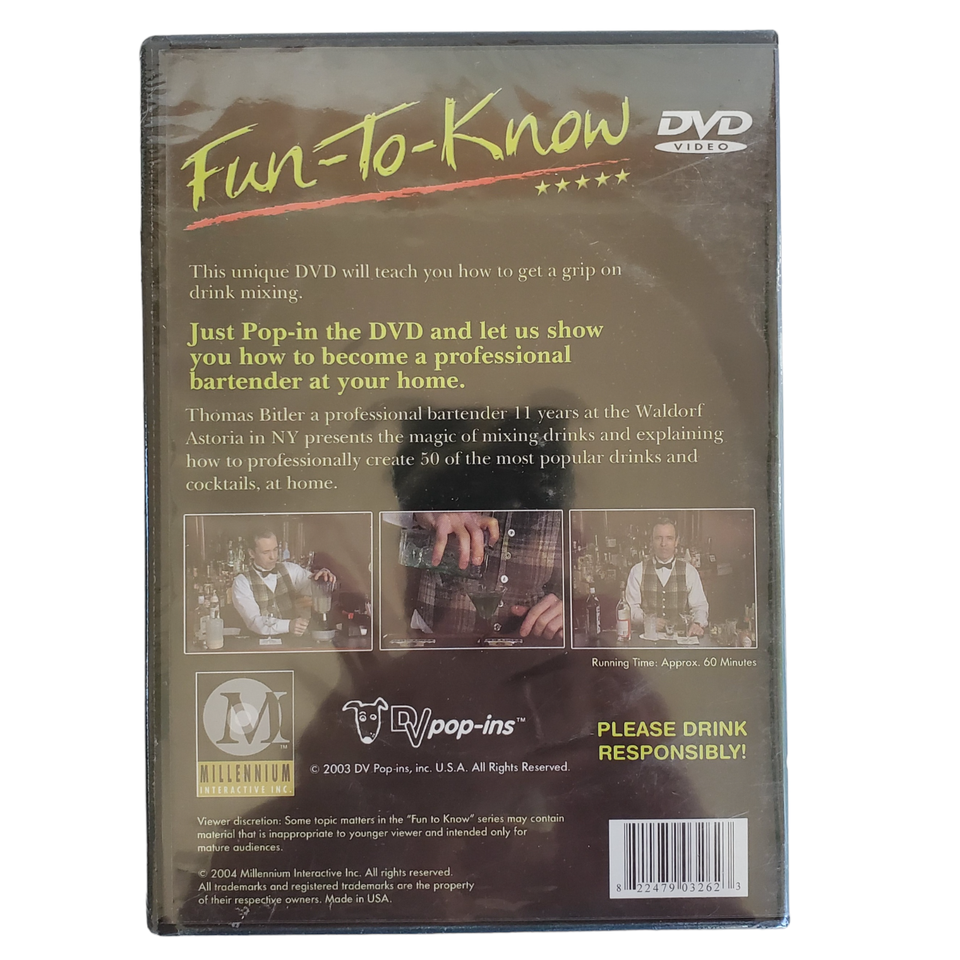 Fun To Know Drinks & Cocktail Mixing DVD Thomas Bitler Professional ...