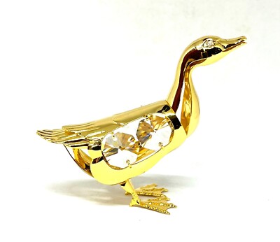 3.5 Inch Swarovski Crystal 24k Gold Plated Duck Figurine | eBay