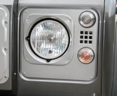 Heritage Headlight Surrounds Land Rover Defender 90/110 silver aluminum ...