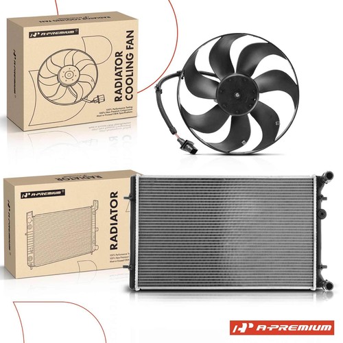 A-Premium Radiator & Cooling Fan Assy Kit for VW Golf 2004 2.0L Manual ...
