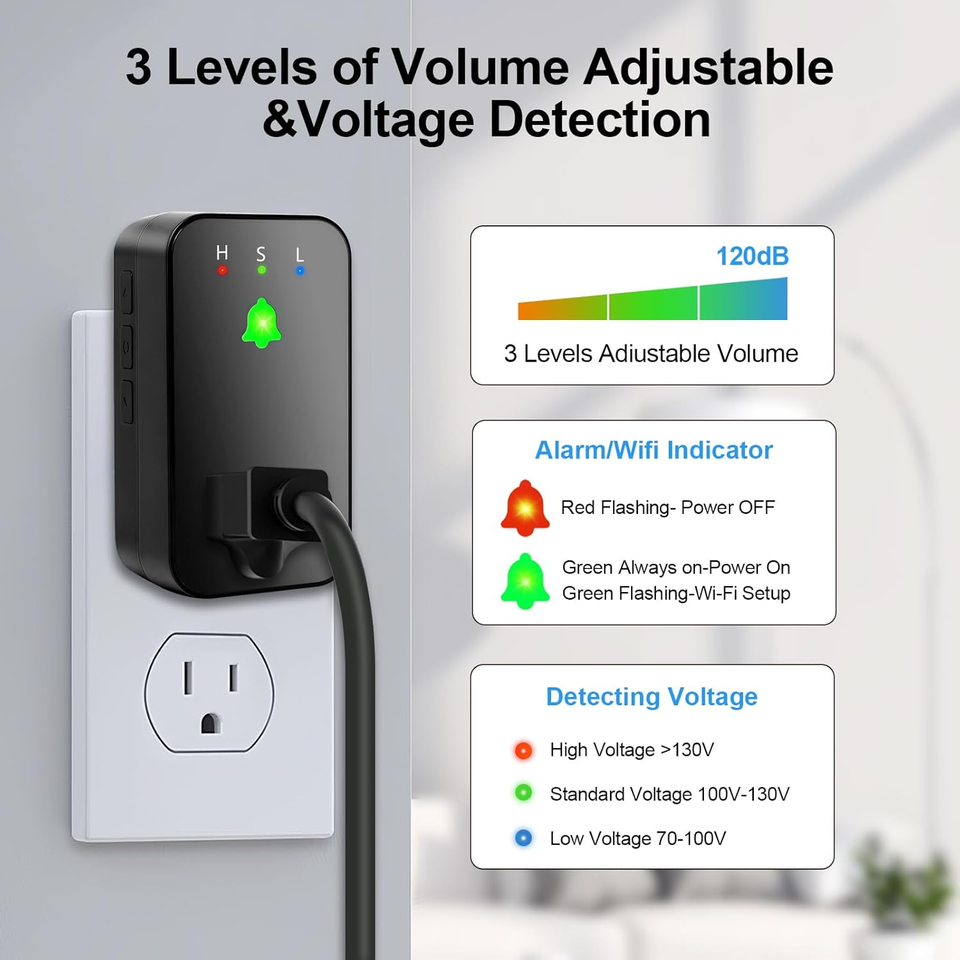 Power Failure Alarm Wifi, 110Db Loud Freezer Smart Power Outage Alarm ...