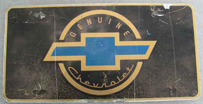 VINTAGE CHEVY VANITY LICENSE PLATE GENUINE CHEVROLET BOWTIE EMBLEM | eBay