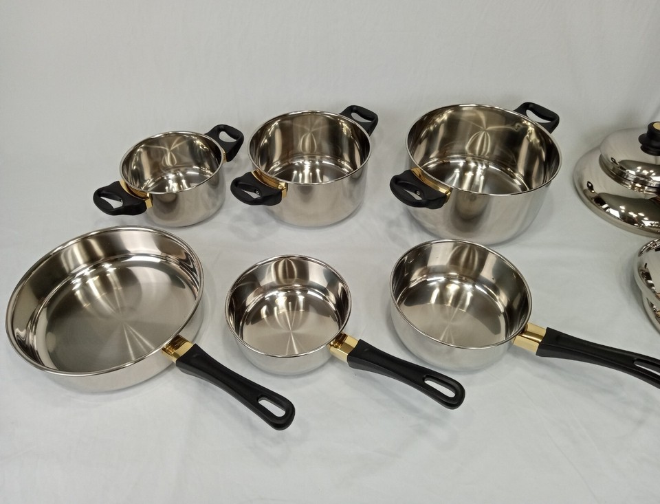 AMC Shuman Germany 18/10 Stainless 24 K NOS pots and pans cookware set ...
