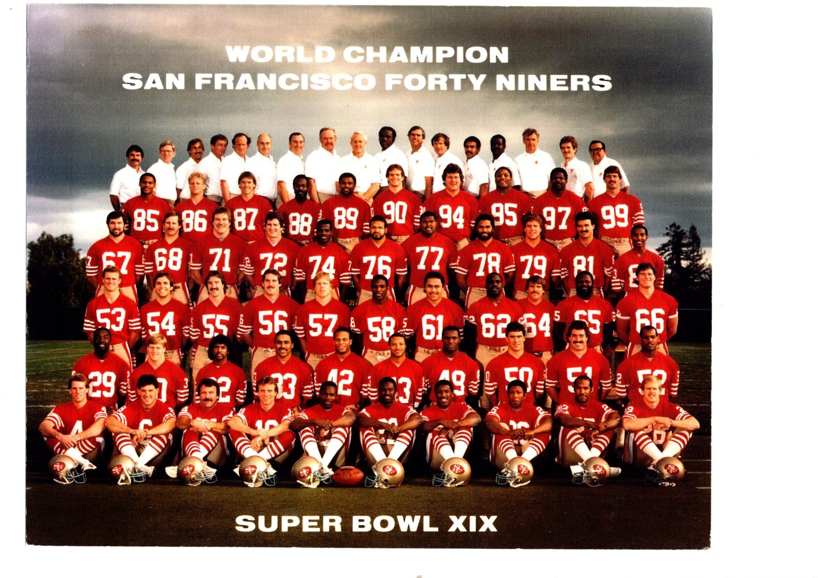 1985 SAN FRANCISCO FORTY NINERS 8X10 TEAM PHOTO SUPER BOWL XIX FOOTBALL ...