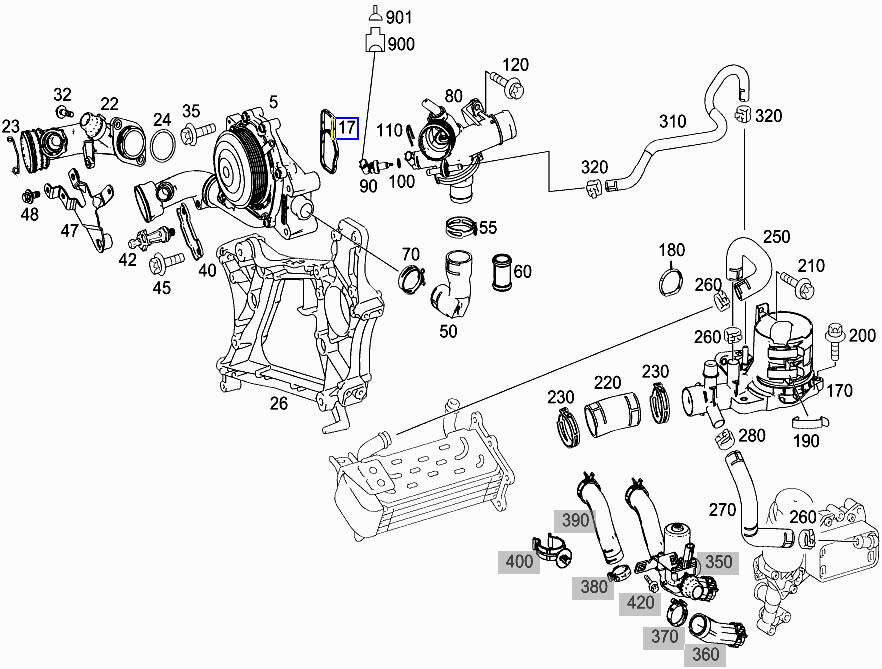 Mercedes OM651 Engine Water Coolant Pump Seal Gasket A6512030480 New ...