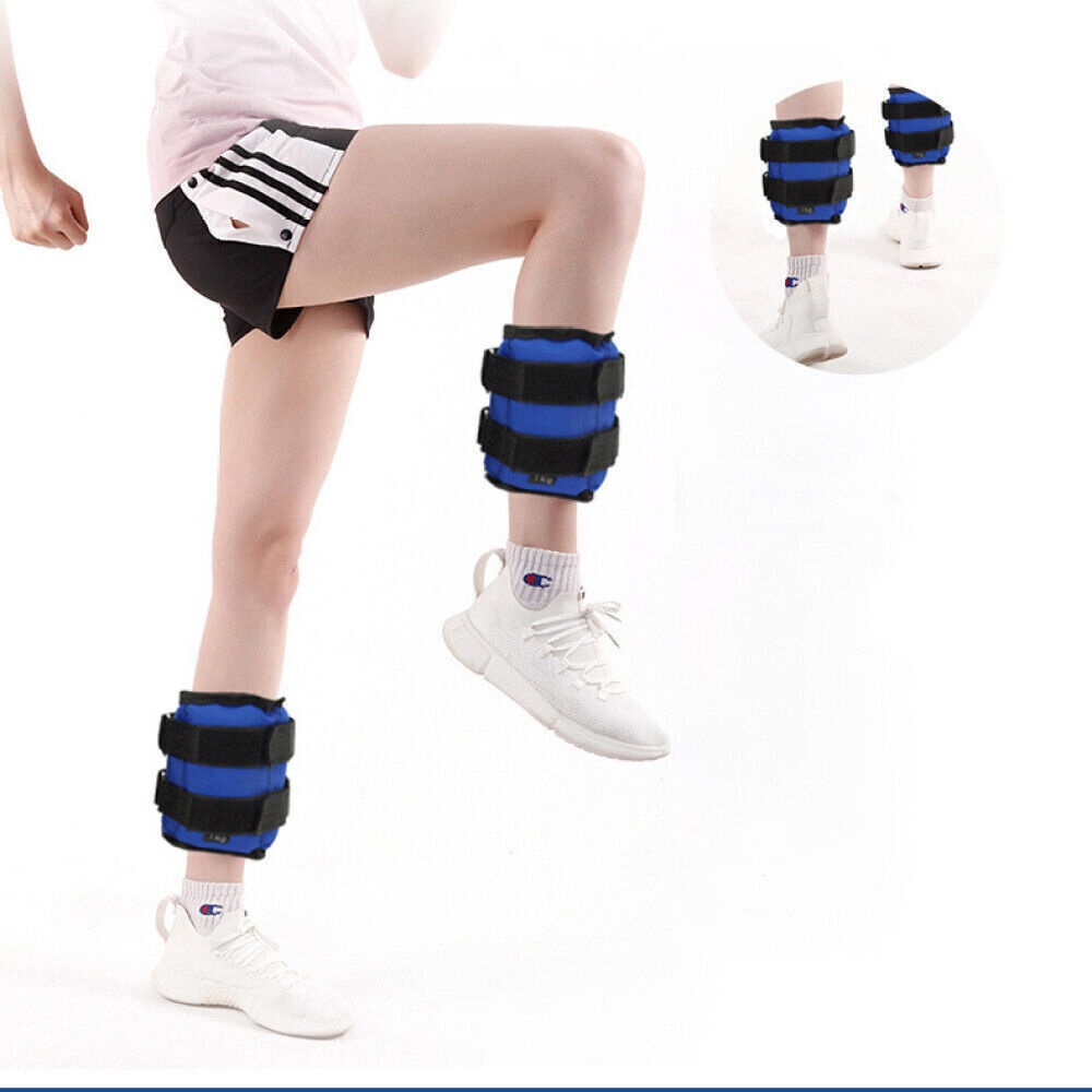2Pcs 1KG Ankle Weights Leg Wrist Strap Running Fitness Gym Straps ...