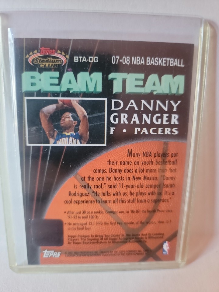2007 TOPPS STADIUM CLUB BEAM TEAM DANNY GRANGER #BTA-DG AUTO PACERS | eBay