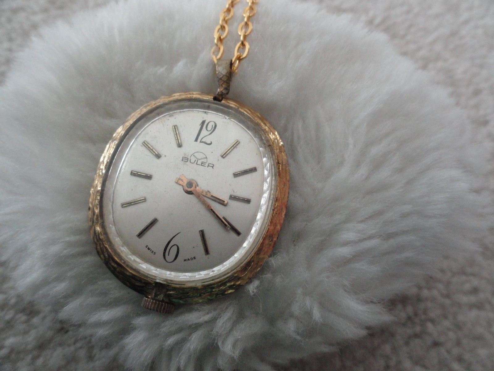 Vintage Swiss Made Buler Wind Up Necklace Pendant Watch - Not Working ...