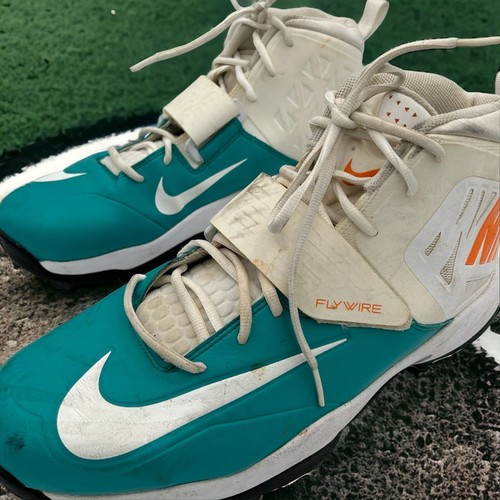 Nike Flywire Football Cleats 618167-117 Mens Size 15 Teal/Orange | eBay