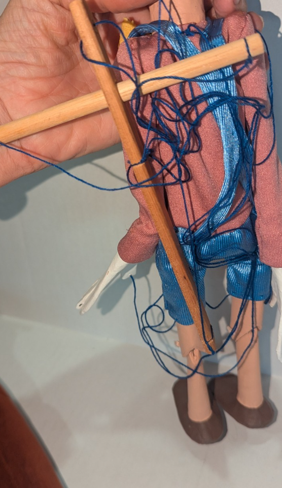 Vtg Hand Painted Paper Mache Pinocchio Marionette Puppet Set Jiminy ...