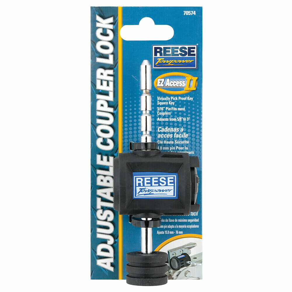 Reese Adjustable Coupler Tongue Lock Fit Most Couplers 2 Keys 3/16" Pin ...