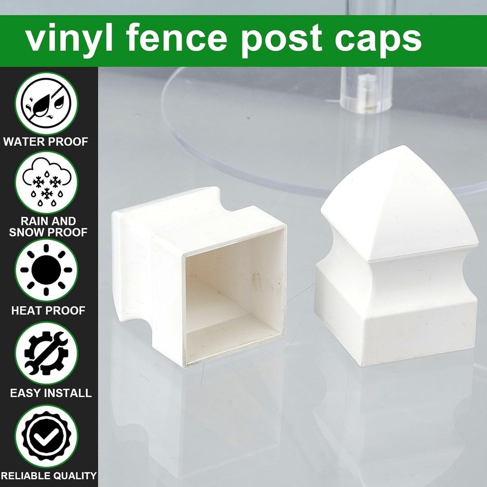 10 Pcs Gothic Vinyl Fence Post Caps Picket Fence Caps PVC Vinyl Decking ...
