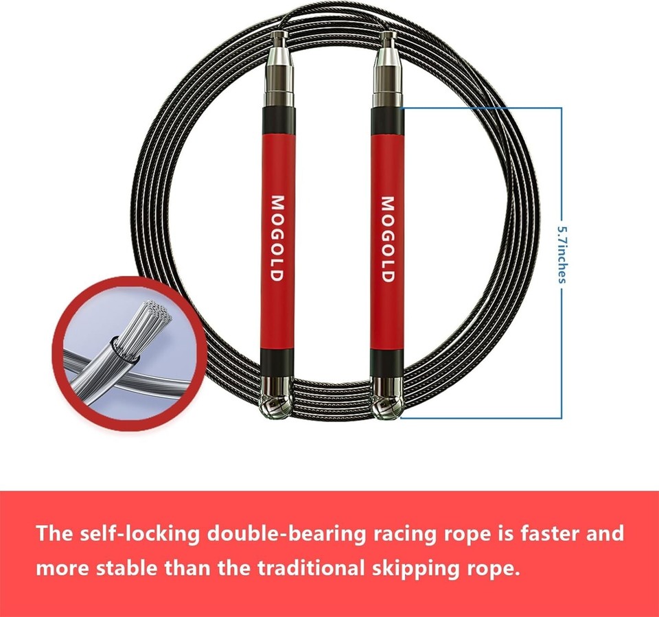 Jump Rope Boxing Lightweight 3-Ropes Ball Bearing Beaded Fitness Gym ...