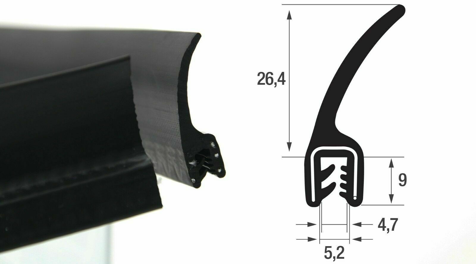 SMI DF7 Kantenschutz Dichtprofil Dichtungsprofil EPDM Moosgummi Dichtung Q