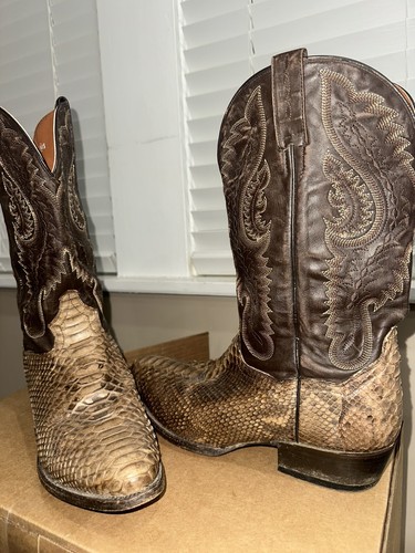 Dan Post Omaha DP3027 Python Western Boots Bay Apache Mens Size 11 Snake Brown | eBay