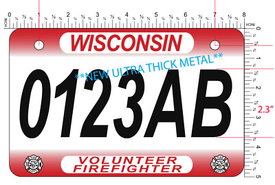 Wisconsin Volunteer Firefighter ATV/UTV license Plate *FREE SHIPPING ...