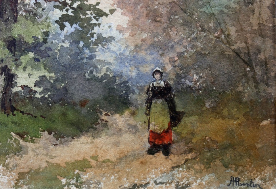 André Léon ALBERTIN (1867-1933) Scuola Francese Giovane Donna In ...