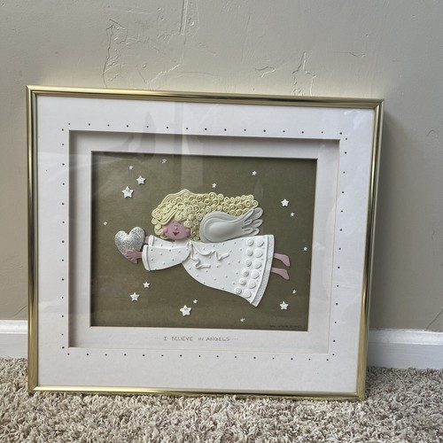 Anne Klocko I Believe In Angels 1995 Polymer Clay Artwork Framed 16.5 ...