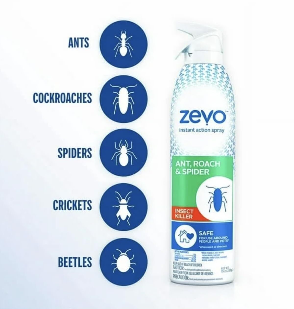 Zevo Instant Action Spray - Ant, Roach, Spider Killer (2 - 10oz ...