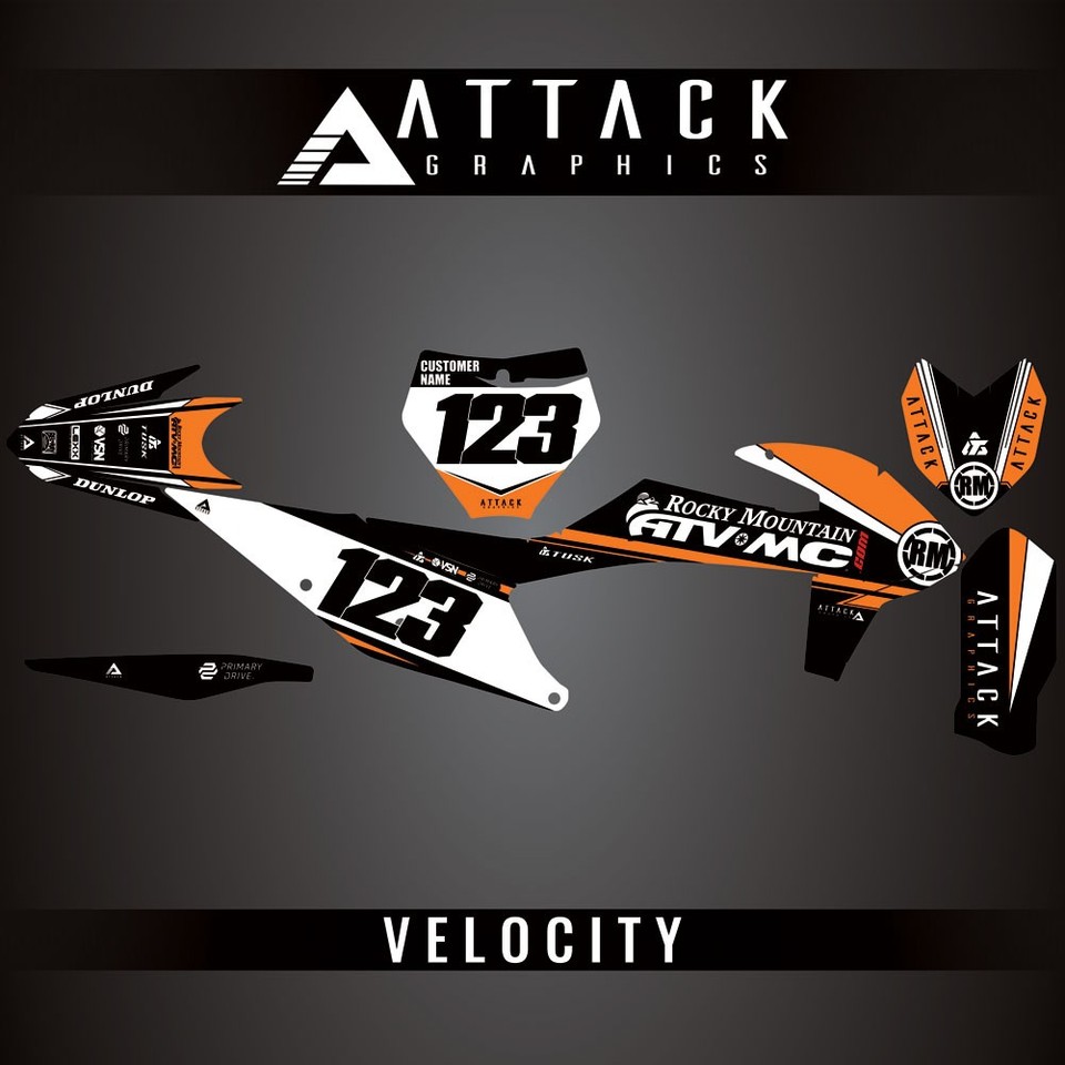 Attack Graphics Custom Velocity Complete Bike Graphics Kit For KTM 250 ...