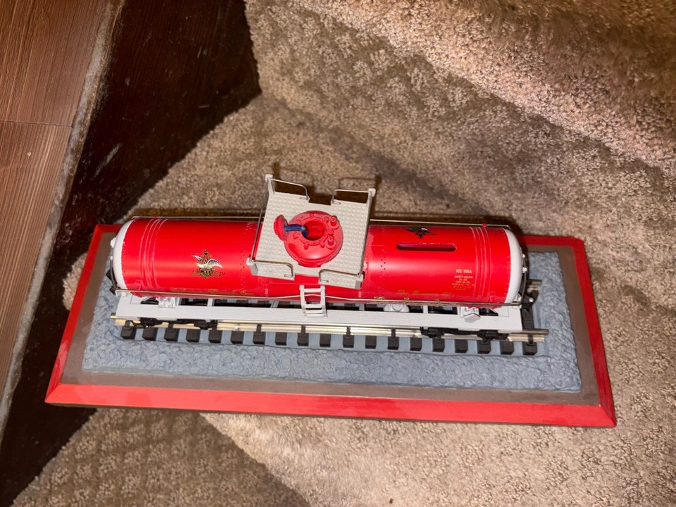 1996 Budweiser Tank Car Bank with Display Base K-Line NOS | eBay