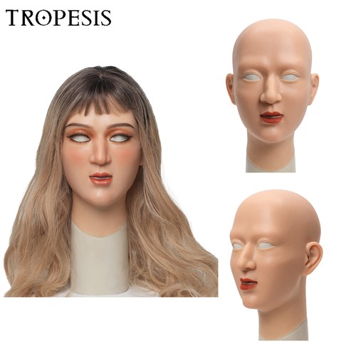 Tropesis Realistic Silicone Female Head Mask Can Make-up Crossdresser ...