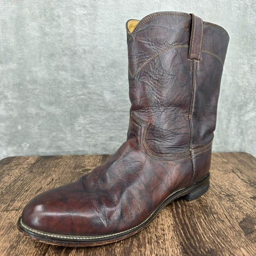 Justin Mens Boots 3162 Classic Roper 13 EEE Dark Brown Marbled Deerlite ...